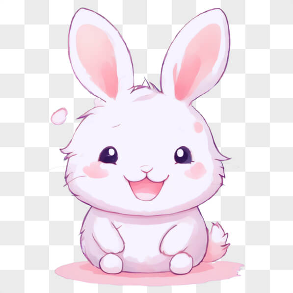 Download Kawaii White Bunny with Joyful Expression Kawaii Online ...