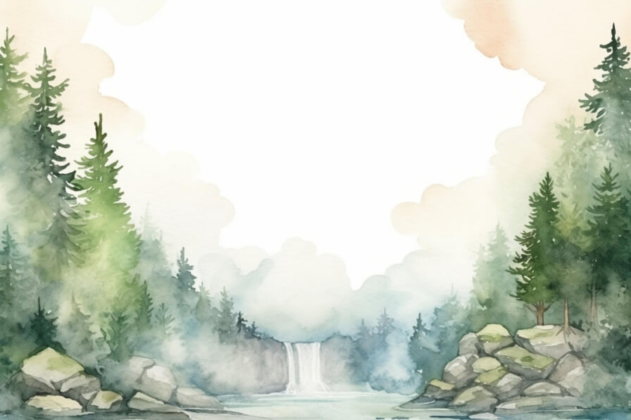 Download Rustgevend Aquarelschilderij van Landschap met Bomen ...