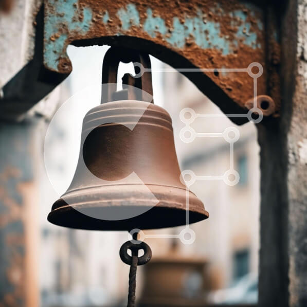 Download Vintage Old Rusty Bell on Building Stockphotos Online ...