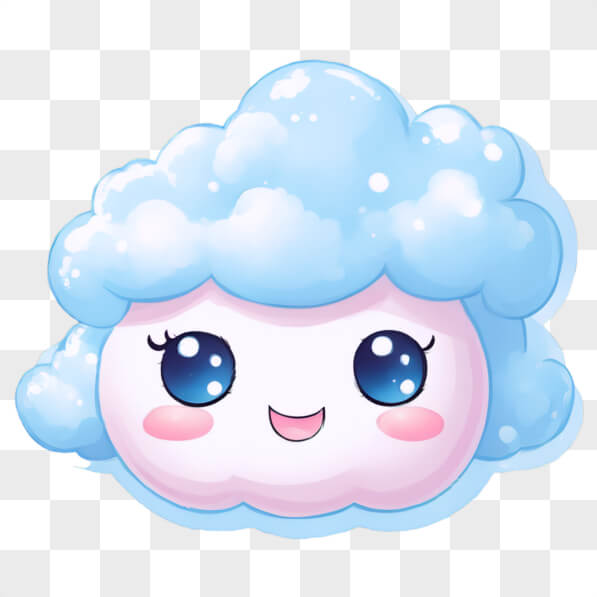 Download Kawaii Cloud with Blue and White Eyes Kawaii Online - Creative ...