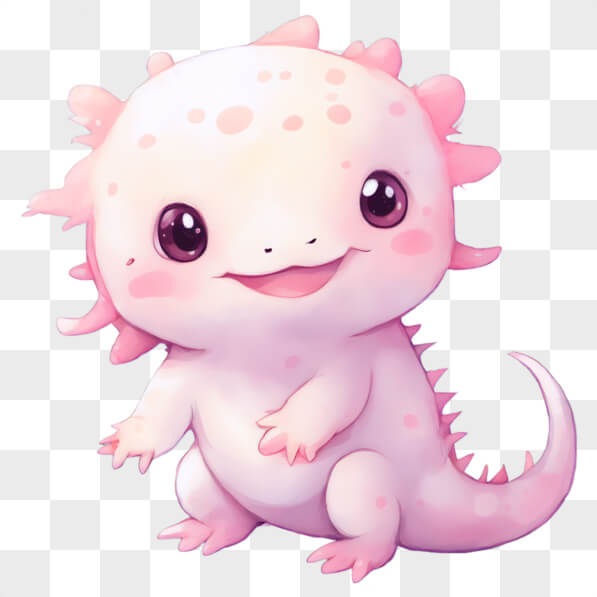 Download Kawaii Pink Lizard Smiling on Black Background Kawaii Online ...