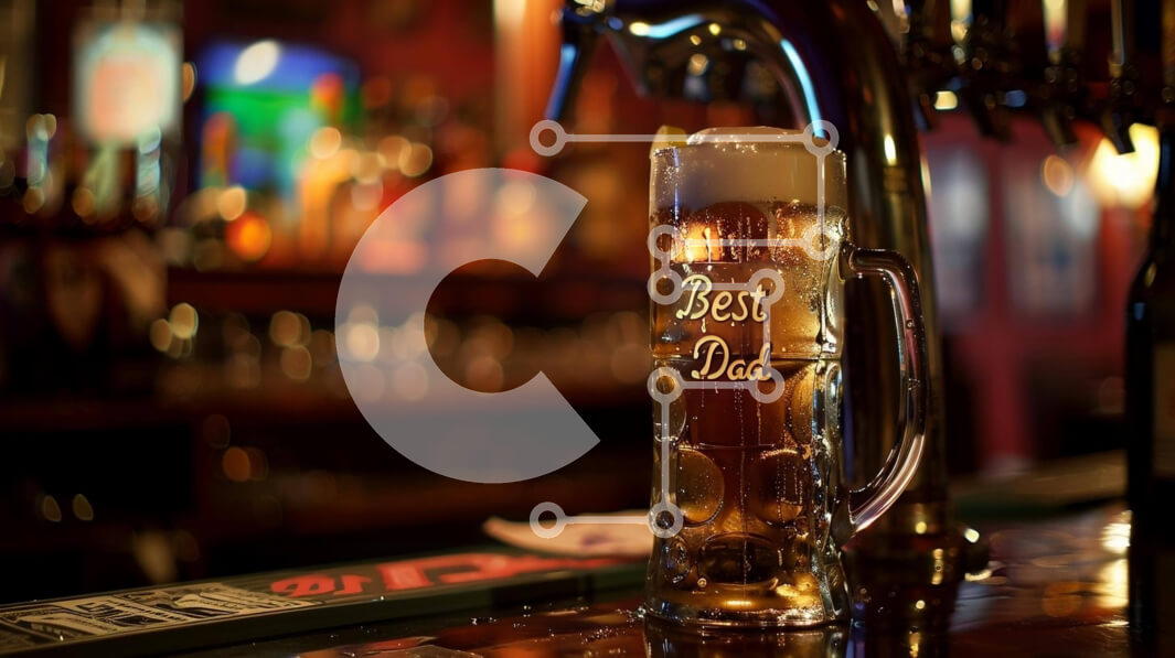 Beer Mug on Bar Counter - Drinking Establishment Scene stock photo ...