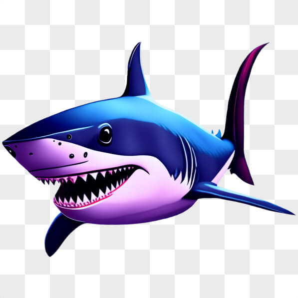 Download Colorful Shark Swimming in Dark Background PNGs Online ...