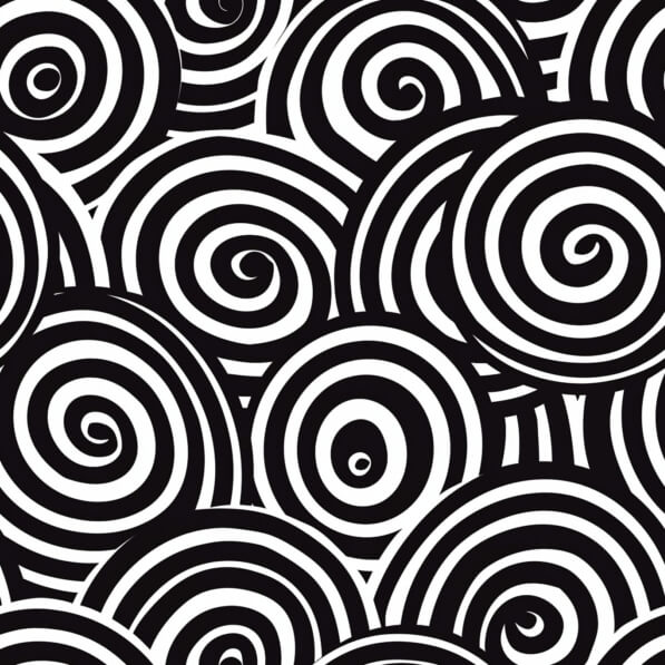 Download Seamless Black and White Spiral Circles Pattern Patterns ...