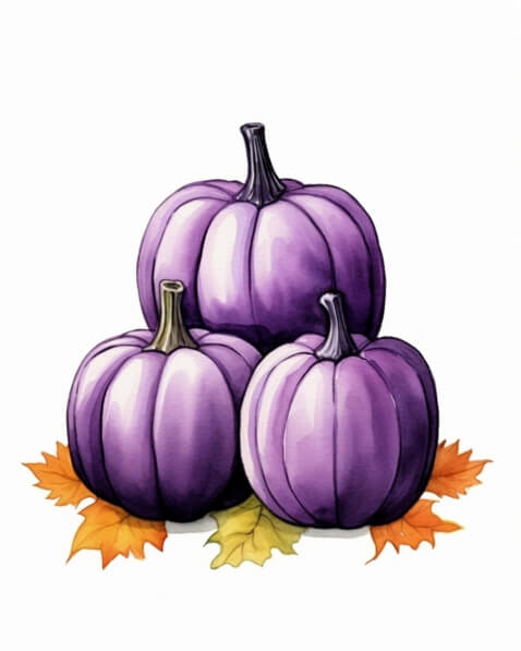 Download Purple Pumpkins and Autumn Leaves Decor Backgrounds Online ...