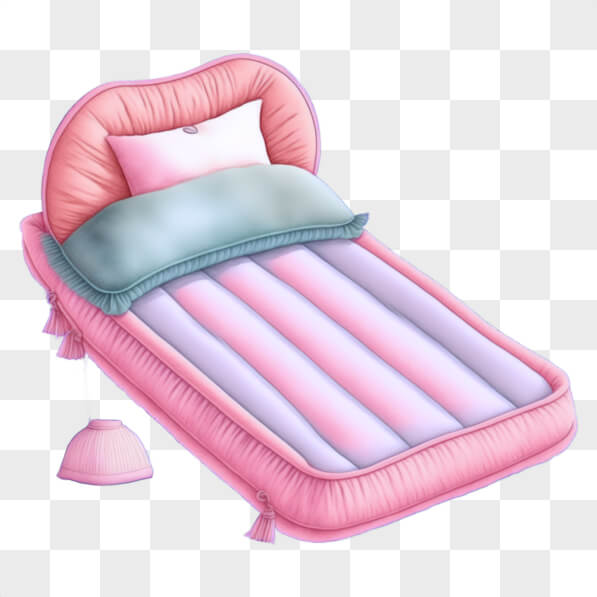 Download Pink Inflatable Bed with Pillows and Air Mattress PNGs Online ...