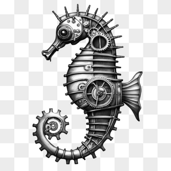 Download Steampunk Seahorse Drawing Sketches Online - Creative Fabrica
