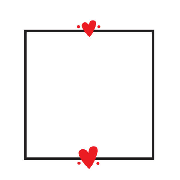 Download Square Frame with Red Hearts Frames Online - Creative Fabrica