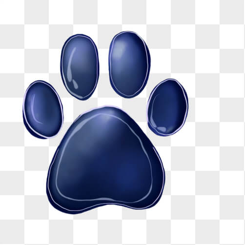 Download Black Dog Paw Print with Blue Flowers PNGs Online - Creative ...
