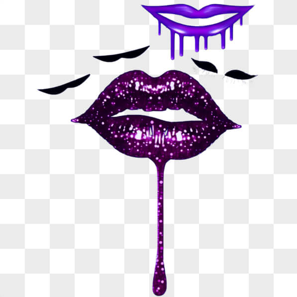 Download Purple Lips with Glitter and Dripping Liquid PNGs Online ...