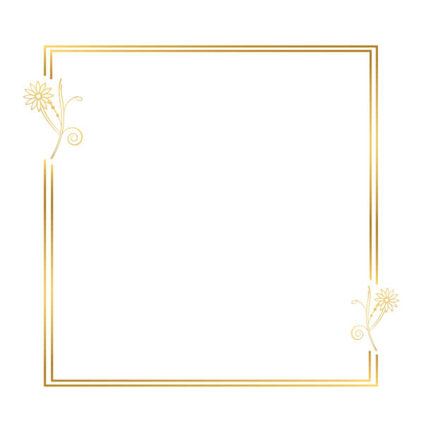 Download Elegant Gold Frame with Flowers Frames Online - Creative Fabrica