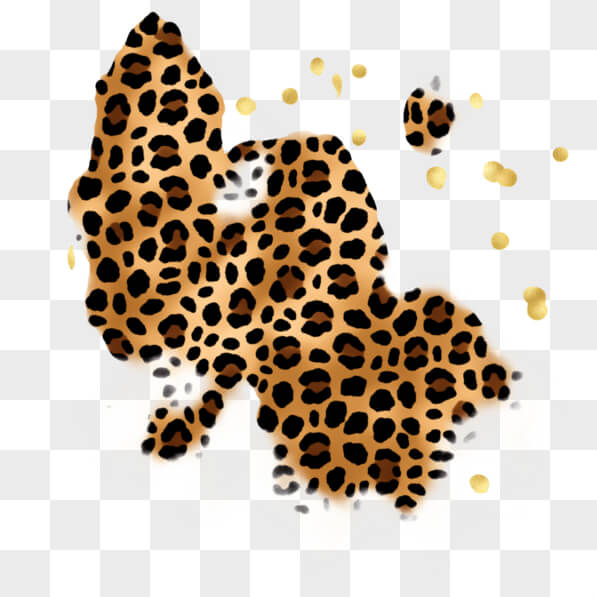 Download Leopard Print with Gold Polka Dots PNGs Online - Creative Fabrica