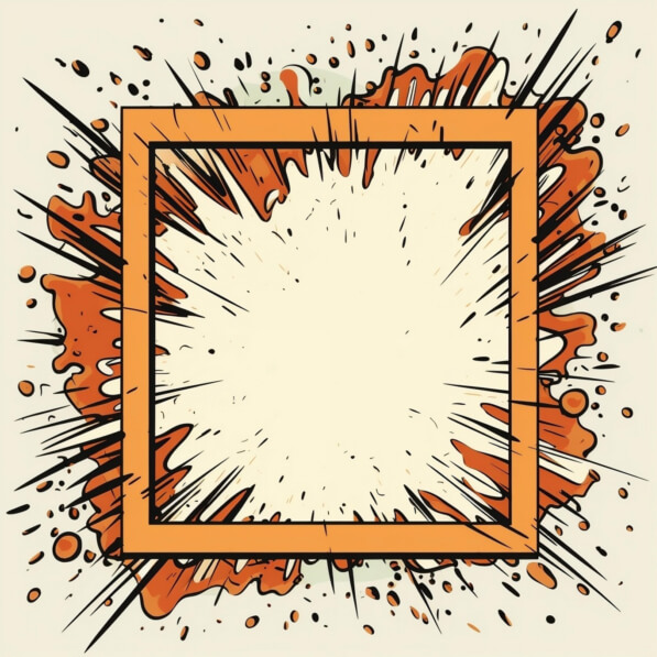 Download Comic Frame with Red and Orange Paint Splashes Backgrounds ...