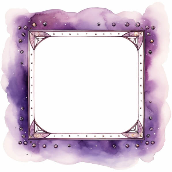 Download Purple Watercolor Frame with Ornate Border and Pearls ...