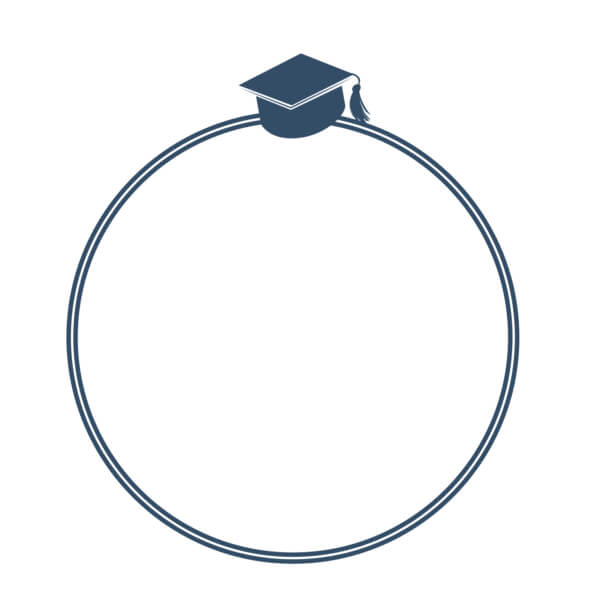 Download Graduation Cap in Empty Circle Frames Online - Creative Fabrica