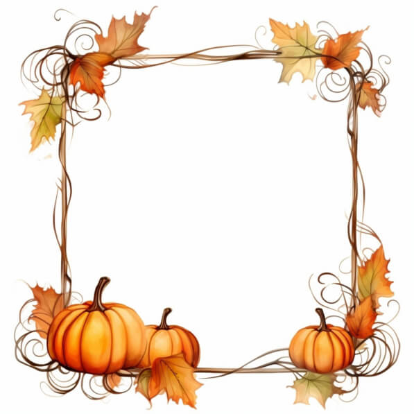 Download Autumn Frame with Pumpkins and Autumn Leaves Backgrounds ...