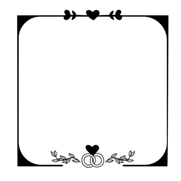 Download Elegant Wedding Frame with Rings Frames Online - Creative Fabrica