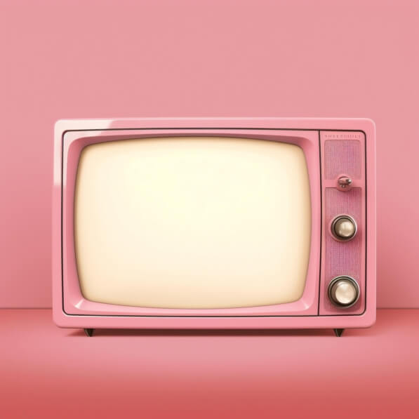Download Vintage Pink Television Set on Pink Background Backgrounds ...