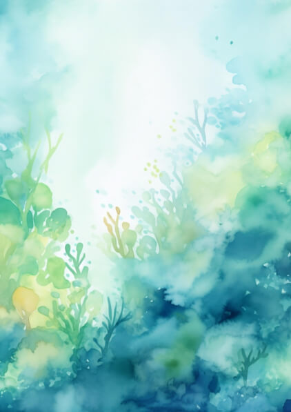 Download Underwater Watercolor Painting with Marine Life Backgrounds ...