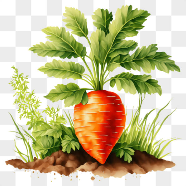 Download Fresh Carrot Growing in Garden PNGs Online - Creative Fabrica