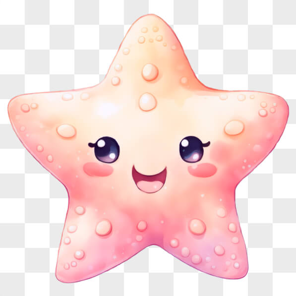 Download Kawaii Pink Starfish with Smiley Face and Big Eyes Kawaii ...