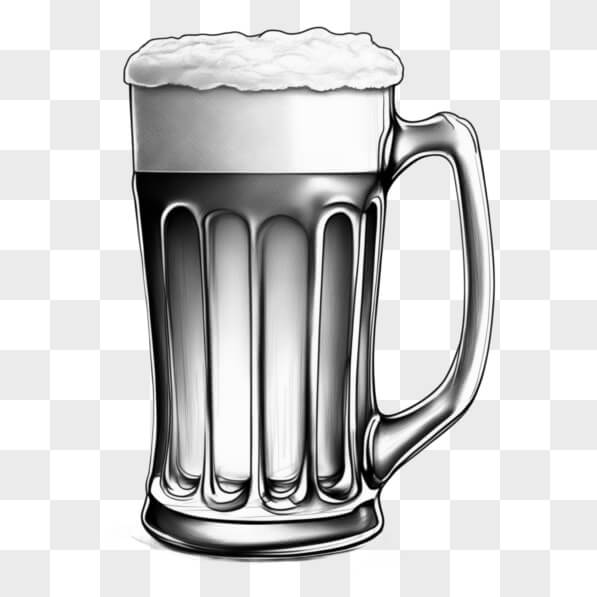 Télécharger Dessin en noir et blanc d'une chope de bière vide Esquisses ...