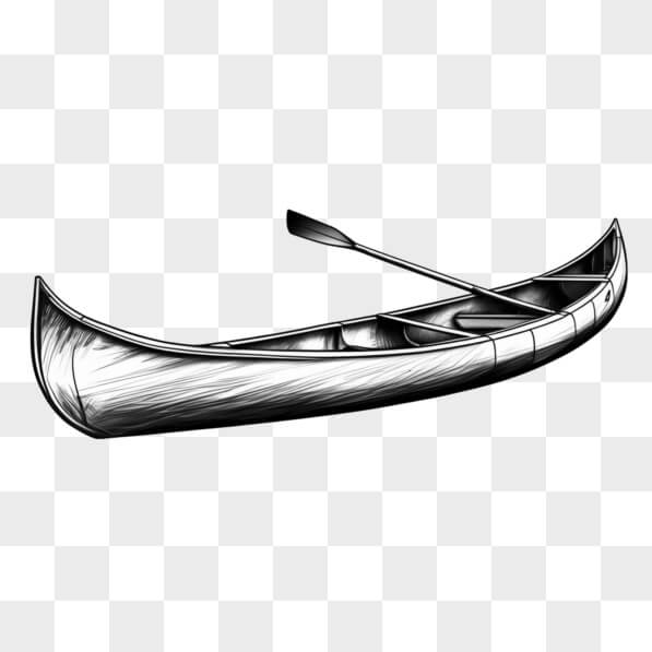 Download Black and White Canoe Drawing Sketches Online - Creative Fabrica