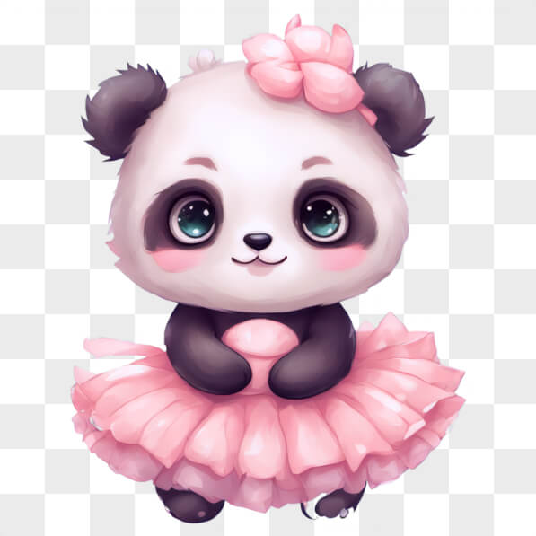 Descarga Oso Panda Kawaii en Tutú Rosa con Ojos Verdes Kawaii En Línea ...