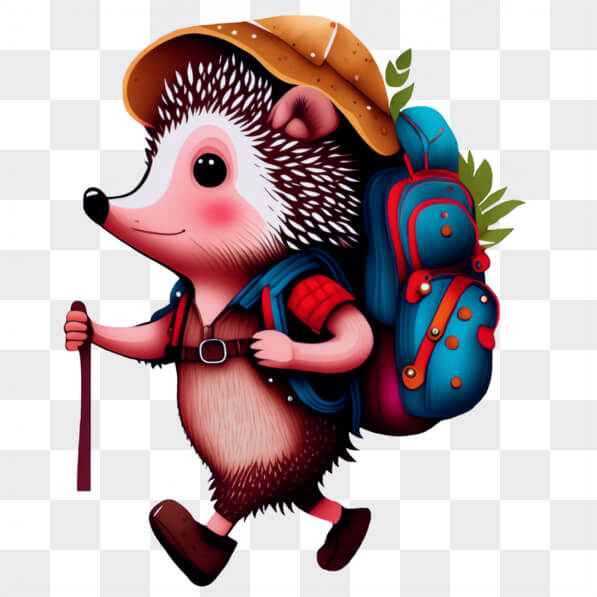 Download Cute Hedgehog on a Hiking Adventure PNGs Online - Creative Fabrica