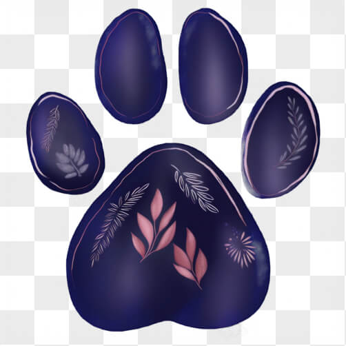 Download Black Dog Paw Print with Blue Flowers PNGs Online - Creative ...