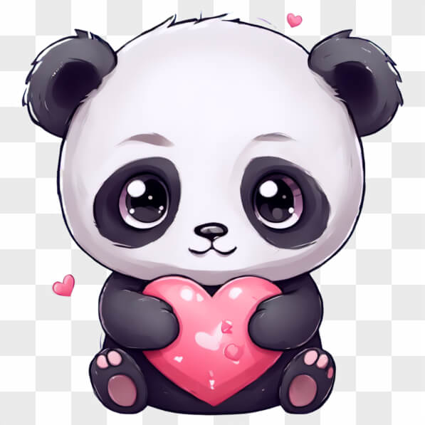 Descarga Oso Panda Kawaii con Corazón Rosa Kawaii En Línea - Creative ...