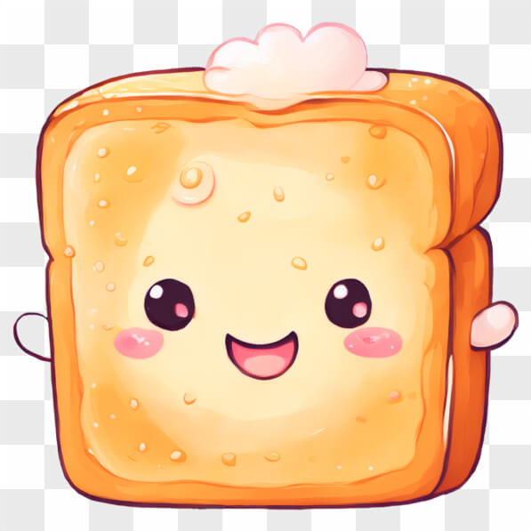 Download Kawaii Toast Character on Black Background Kawaii Online ...
