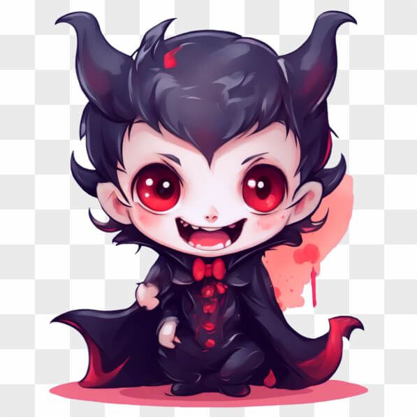 Download Kawaii Cartoon Devil with Red Eyes and Black Hair Kawaii ...
