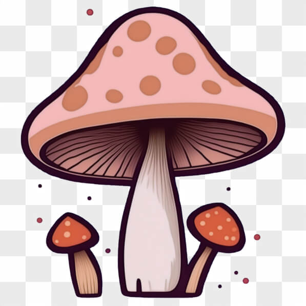 Descarga Hongo Rosa con Pequeños Hongos PNGs En Línea - Creative Fabrica