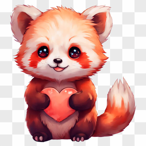 Descarga Oso Panda Rojo Kawaii con Corazón Kawaii En Línea - Creative ...