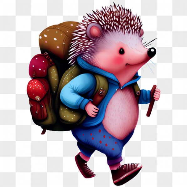 Download Hedgehog with Hiking Backpack and Boots PNGs Online - Creative ...