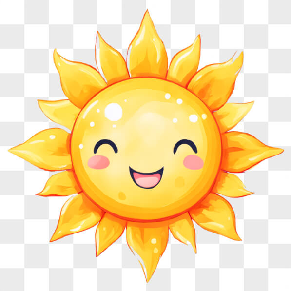 Download Kawaii Yellow Smiley Sun Kawaii Online - Creative Fabrica