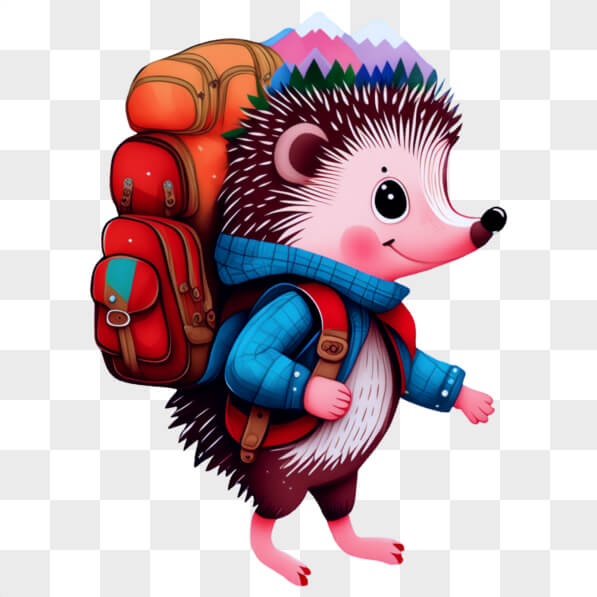 Download Cute Hedgehog with Backpack and Hiking Boots PNGs Online ...