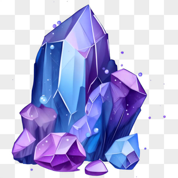 Download Cluster of Blue and Purple Crystals PNGs Online - Creative Fabrica