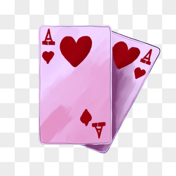 Download Pair of Pink Playing Cards with Hearts PNGs Online - Creative ...
