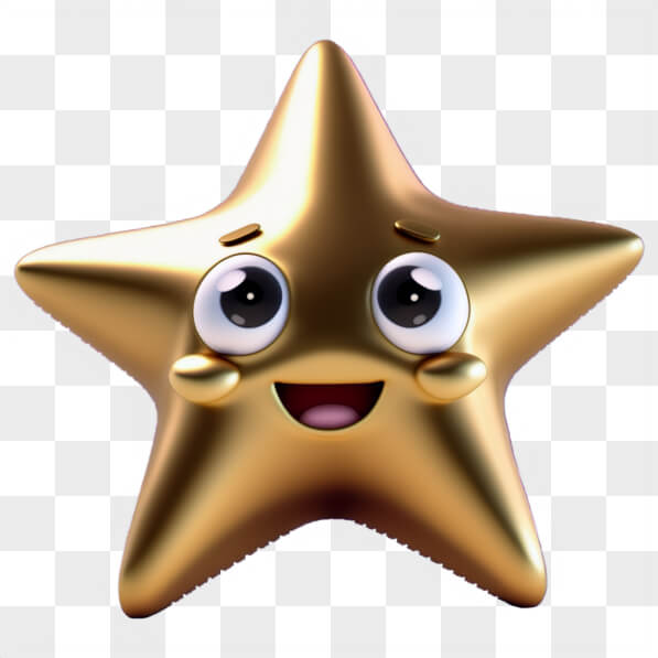 Download Cheerful Gold Star with Eyes PNGs Online - Creative Fabrica