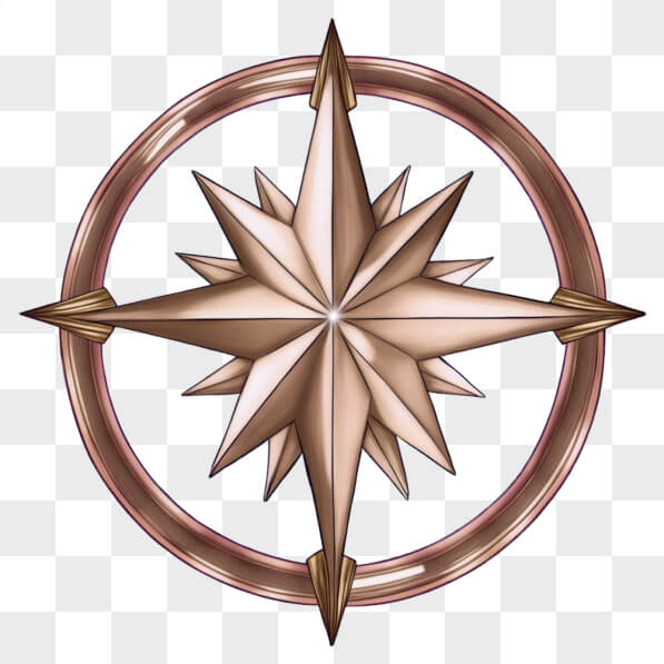 Download Gold-colored Compass Pointing to the Sun PNGs Online ...