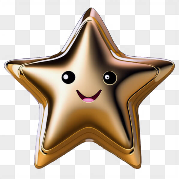 Download Smiling Gold Star PNGs Online - Creative Fabrica