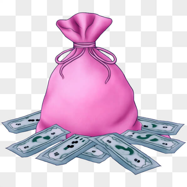 Download Pink Money Bag with Various Denominations PNGs Online ...
