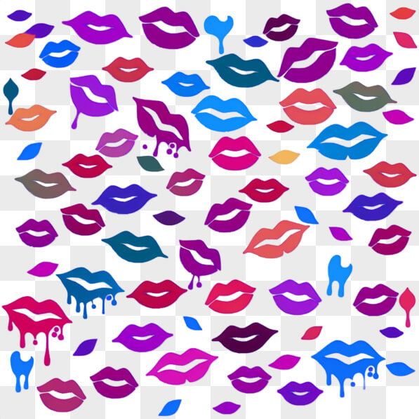Download Colorful Lips on Black Background PNGs Online - Creative Fabrica