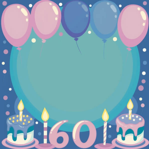 Download 60th Birthday Frame with Balloons, Cakes, and Candles ...