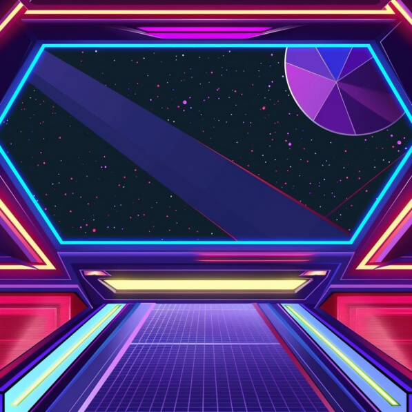 Download Futuristic Space with Neon Lights and Intergalactic Background ...