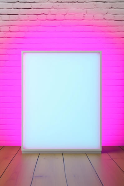 Descarga Marco Minimalista Iluminado de Color Rosa en Pared de ...