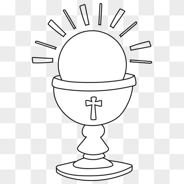 Baixe Desenho Religioso: Cálice e Luz Solar PNGs - Creative Fabrica