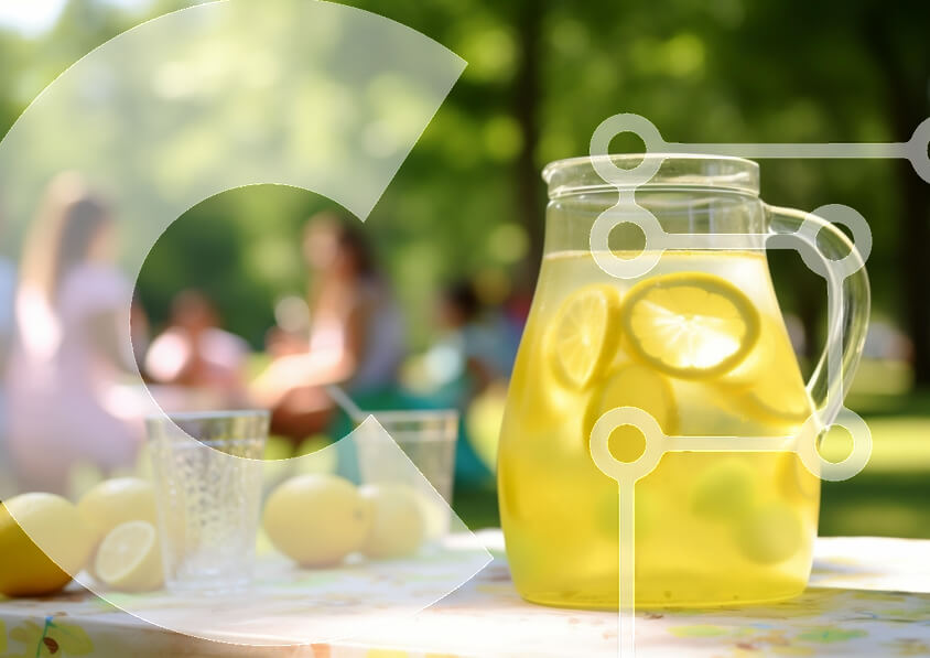 Lemonade Pitcher on a Picnic Table in the Park stock photo | Creative ...